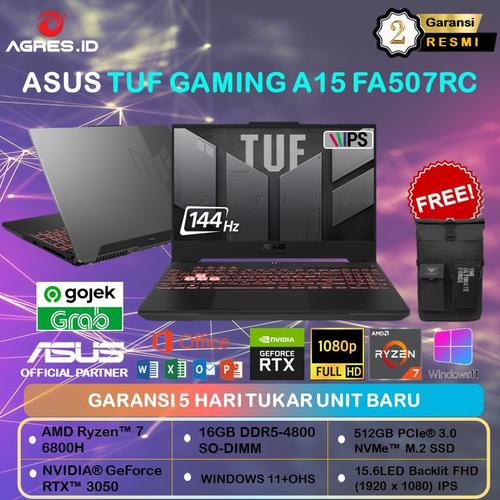 Promo ASUS TUF FA507RC RTX3050 RYZEN 7 6800H 16GB 512SSD 15.6FHD IPS ...