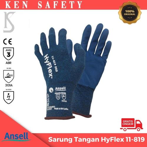 Jual Sarung Tangan Safety Multifungsi Anti Static Ansell HyFlex 11-819 - 9 - Jakarta Utara - Ken ...