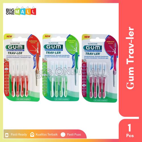Jual GUM Travler Interdental Brush, Gum Ortho Proxabrush 1612, 1414 ...