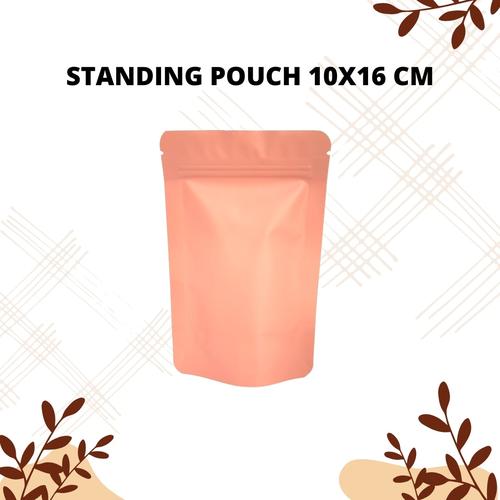 Jual STANDING POUCH ZIP LOCK PLASTIK BUNGKUS KEMASAN KOPI PEACH 10X16CM ...