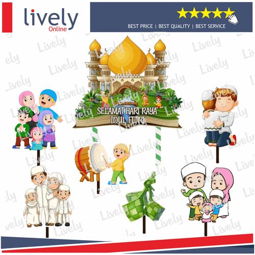 Jual CUSTOM NAMA CAKE TOPPER KARAKTER SELAMAT HARI RAYA IDUL FITRI 01 ...