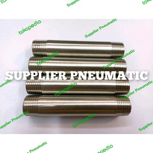 Jual LONG NIPPLE PIPE THREAD / PIPA NEPEL SS304 DRAT 1/2" PANJANG 10CM ...