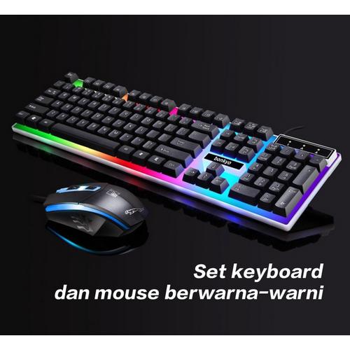 Jual Set Kibord Kebord Keyboard Mouse Mose Mos RGB Light Gaming PC ...