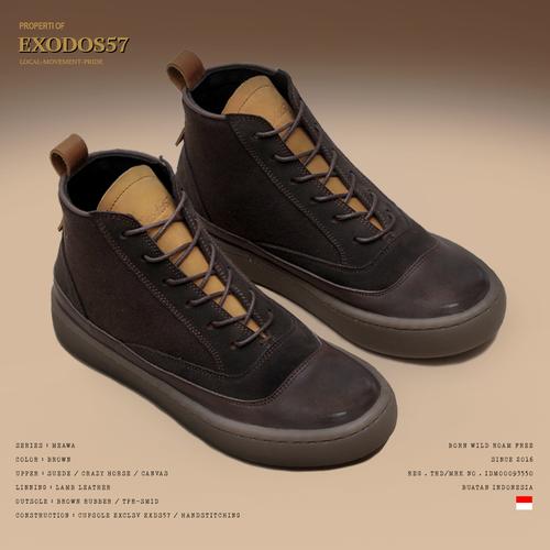 Jual Sepatu Sneakers Kulit Pria Exodos57 Meawa Brown - 36 - Kota ...