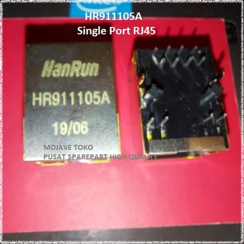 Jual HR911105A Single Port RJ45 with LED Connector High Quality - Kab ...