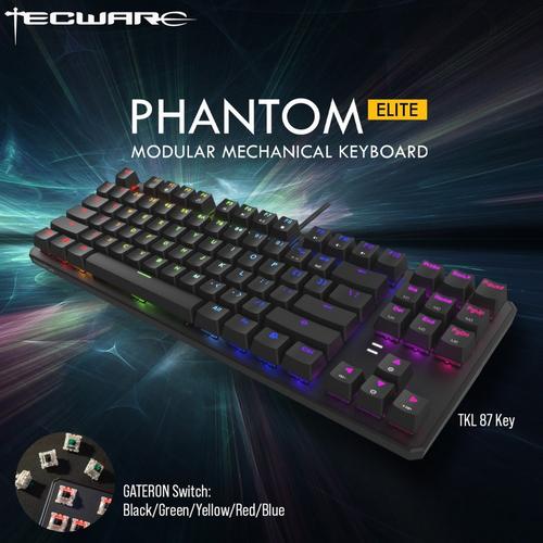 Jual KEYBOARD GAMING TECWARE PHANTOM ELITE 87 RGB GATERON-BLACK - Kota ...