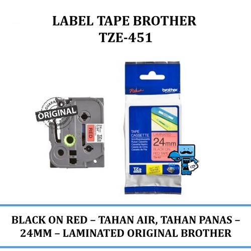 Jual Brother Label Tape TZe-451 24 mm - Black On Red TZE451 - Jakarta ...