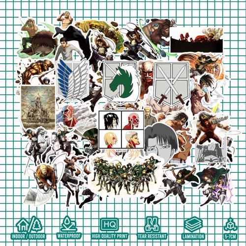Jual Sticker Pack ATTACK ON TITAN AOT V2 Stiker Laptop - Karimake - 9 ...