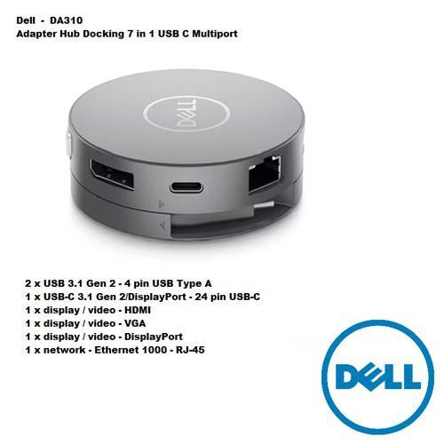 Jual Adapter Hub Docking 7 in 1 USB C Multiport DA310 Dell Original ...