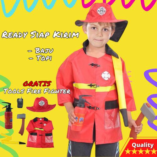 Promo Kostum Profesi Anak Fireman Impor Baju Pemadam Damkar Karnaval ...