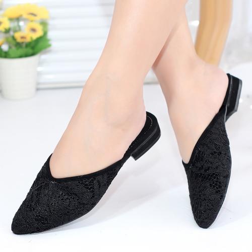 Jual SENDAL SELOP HITAM POLOS WANITA UKURAN BESAR BIG OVER SIZE 42 43 ...