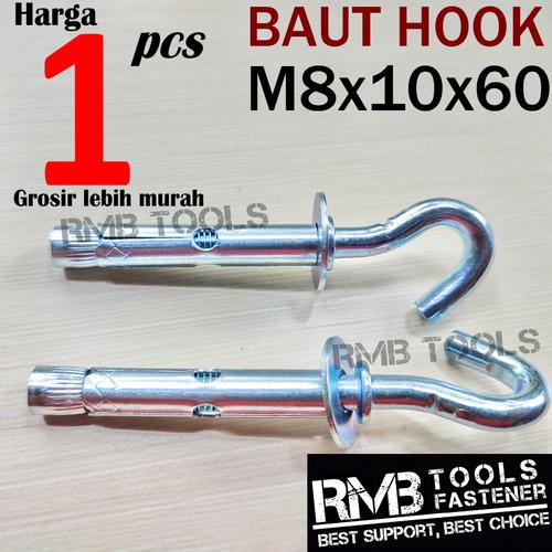 Jual M8x10x60 Baut Hook Dynaset Dynabolt M8 / Hook Bolt Sleeve Anchor ...