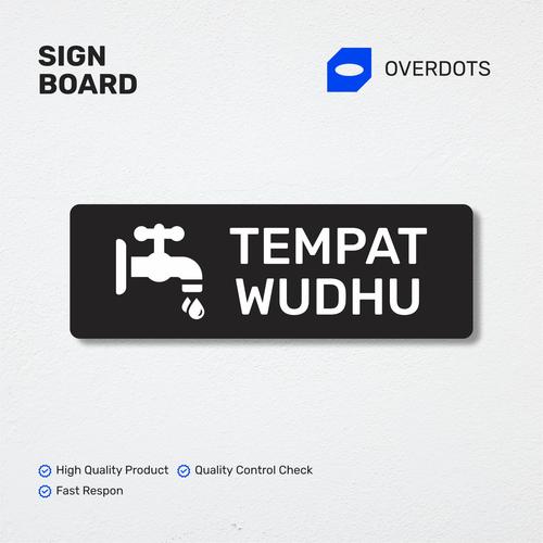 Jual Tempat Wudhu Sign Board Akrilik Print UV - Hitam, 12 x 4 - Kab ...