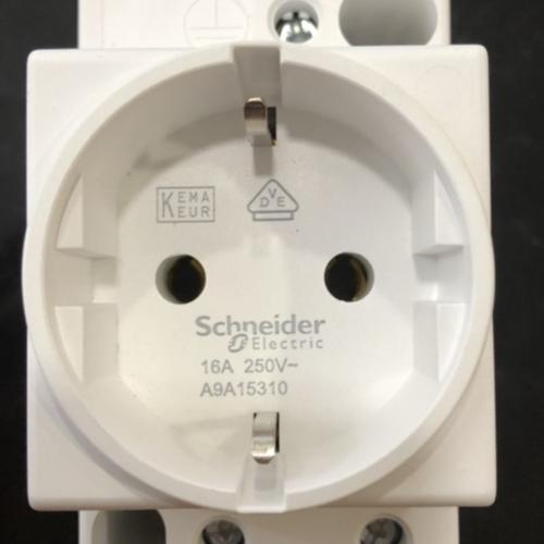 Jual Schneider Stop Kontak 2Lubang A9A15310 / PC Power Socket Din Rail ...