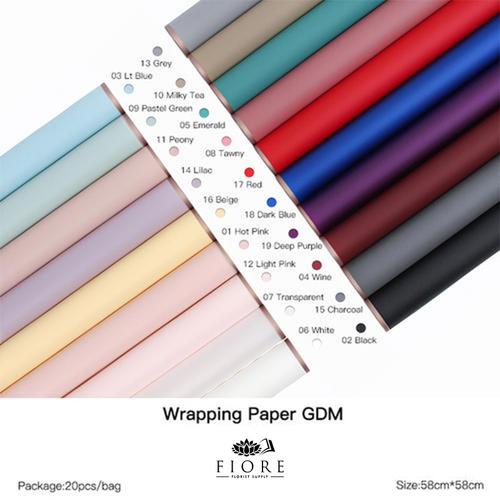 Jual [20 LEMBAR] Flower Wrapping Paper Frame List Gold - 09 PASTELGREEN ...