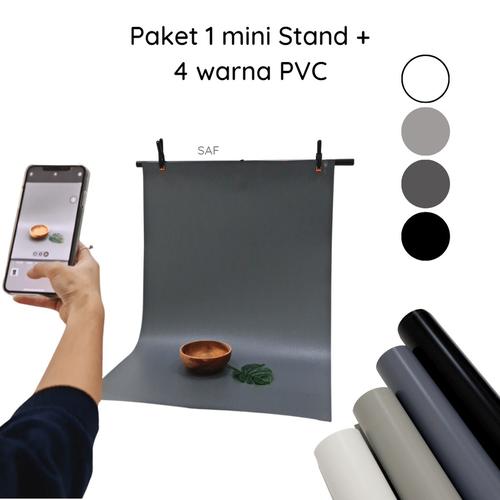 Promo Paket 1 mini stand + 4 warna PVC - backdrop photo polos ...