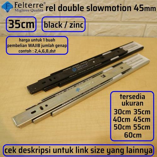 Jual 35cm Rel laci double slowmotion/rel full extention soft closing ...