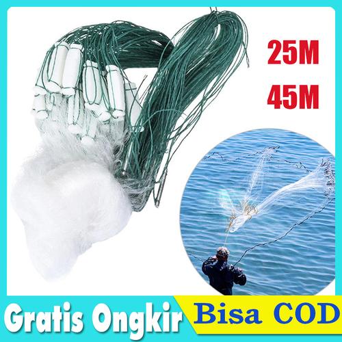 Jual Jaring Lempar Jala Ikan Siap Pakai 3 Lapis 4 Feet Panjang 25 M ...