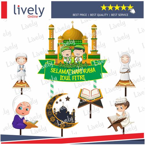 Jual CUSTOM NAMA CAKE TOPPER KARAKTER SELAMAT HARI RAYA IDUL FITRI 02 ...