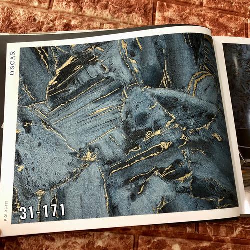 Jual Wallpaper Dinding Marble Marmer Biru Hitam Abstrak Tekstur Oscar ...