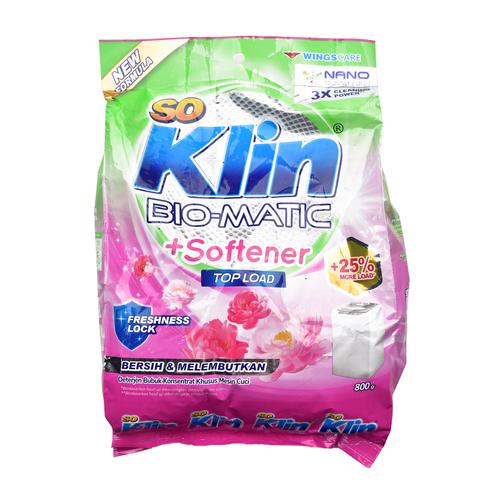 Jual DETERJEN SOKLIN BIO MATIC BUBUK 800 GR TOP LOAD POWDER DETERGENT ...