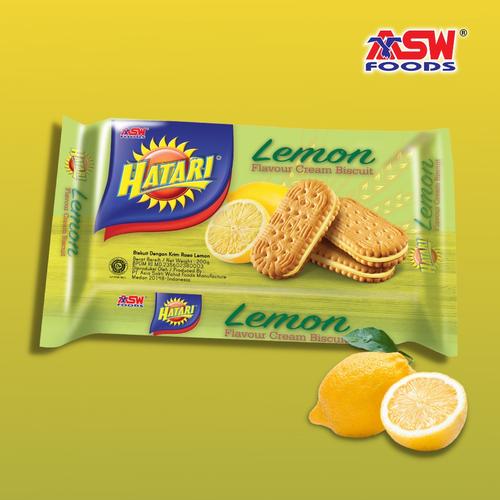 Jual Hatari Lemon Flavour Cream Biscuit 190gr / ASWFoods Biskuit Lemon ...