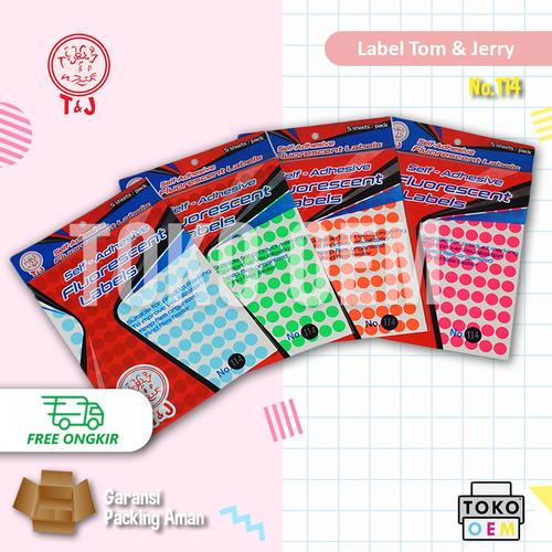 Jual LABEL BULAT TOM & JERRY NO 114 DIAMETER 13 MM STIKER WARNA WARNI ANGKA - Merah Muda - Kab ...