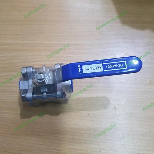 Jual BALL VALVE SANKYO 3PC 1000WOG 1/2INCH / KRAN AIR SANKYO UKURAN 1/2 ...