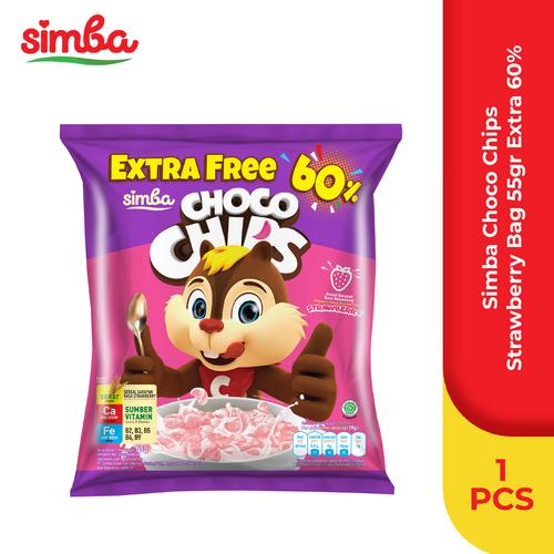 Promo Simba Choco Chips Strawberry Bag 50gr+30gr Extra 60% - - Simba ...