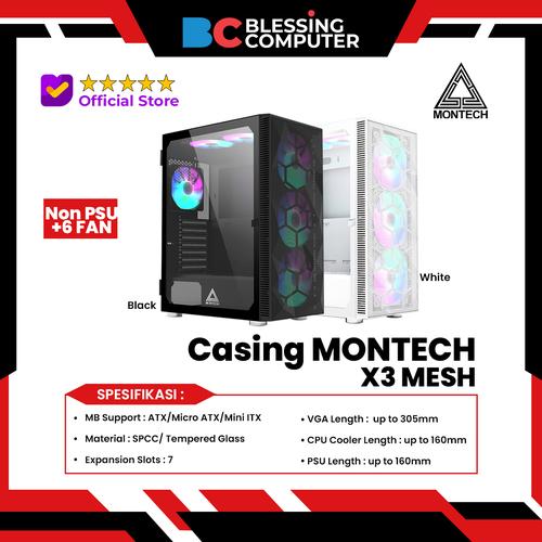 Promo Casing MONTECH X3 MESH - White Cicil 0% 3x - Kota Denpasar ...
