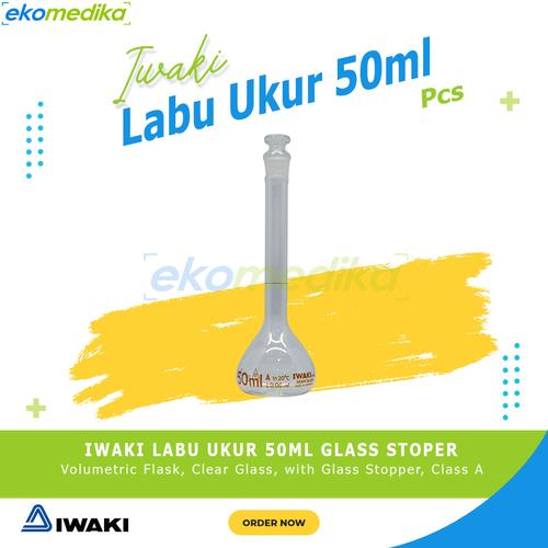 Jual IWAKI.5640-50. Labu Ukur Clear 50ml Glass Stopper | Volumetric Flask Tutup Kaca - Jakarta ...