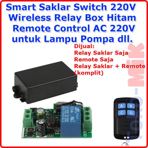 Jual Smart Saklar Switch Wireless Relay Box Hitam Remote Control Lampu ...
