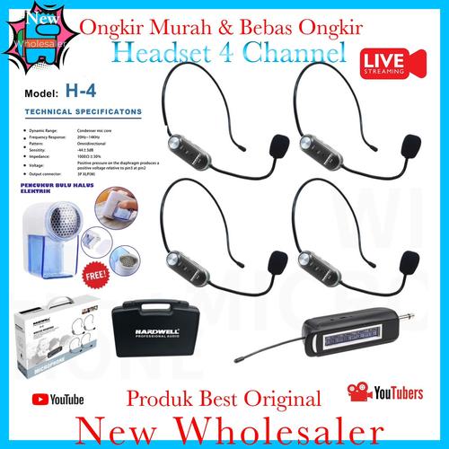 Jual Mic wireless Hardwell H4 headset bando Original H 4 channel Resmi ...