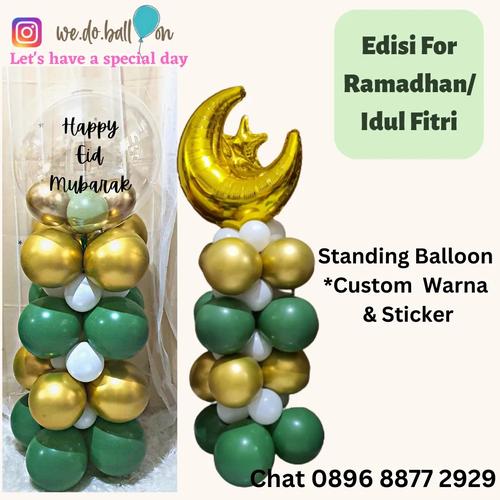 Jual standing balon-balon idul fitri-balon pvc-custom sticker-balon ...
