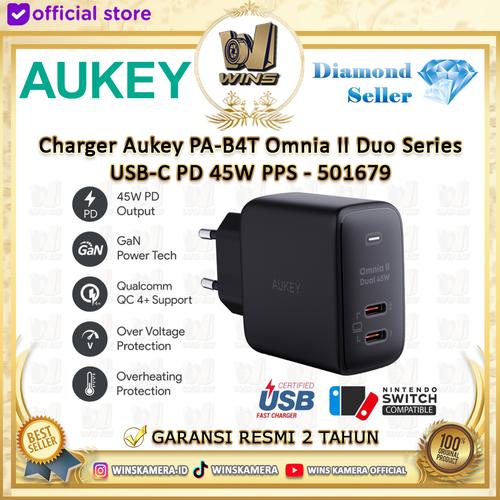 Promo Aukey Charger PA-B4T Omnia II Duo Series USB-C PD 45W PPS ...
