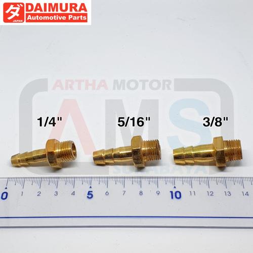 Jual Nepel Sambungan Selang Gas Air Angin Kuningan Drat Luar 1/4 5/16 3 ...