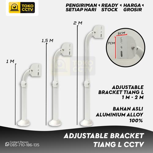 Jual Adjustable Bracket Tiang L CCTV, Panjang 1 Meter - 2 Meter ...