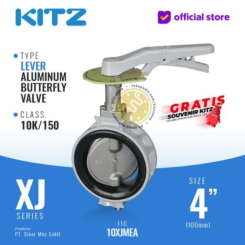 Promo KITZ Aluminum Butterfly Valve Fig. 10XJMEA , 4" - 100A - 100mm ...