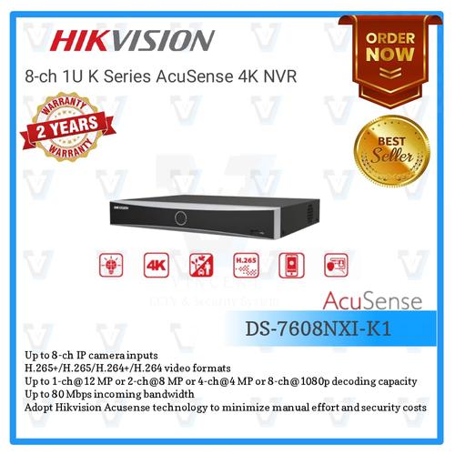 Jual DS-7608NX1-K1 NVR HIKVISION 8CH ACUSENSE SUPPORT FACE CAPTURE ...