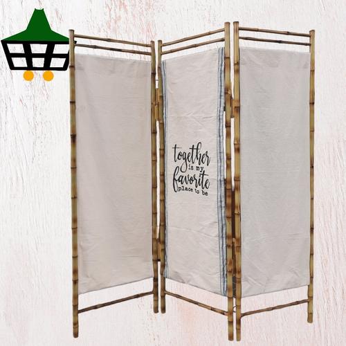 Jual Partisi Ruangan/Penyekat Ruangan Minimalis Bambu Kombinasi Kain 1H ...