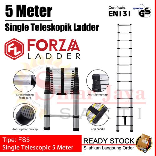Promo Tangga Lipat Teleskopik 5 Meter Alumunium Telescopic Ladder Forza ...