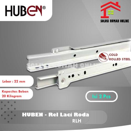 Jual HUBEN Rel Laci Roda RLH 30 - 50 cm / Drawer Cabinet Slide / Putih ...