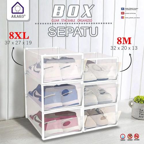 Jual Hongta Kotak Sepatu Sandal Transparan Plastik KSP 8M Shoes Storage ...