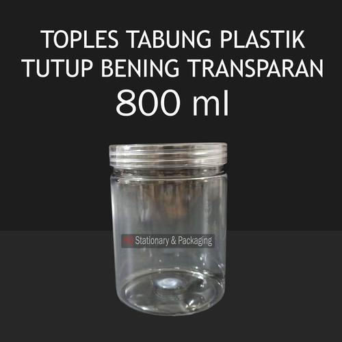 Jual Toples Tabung Toples Plastik Jar 800ml Tutup Ulir Bening ...