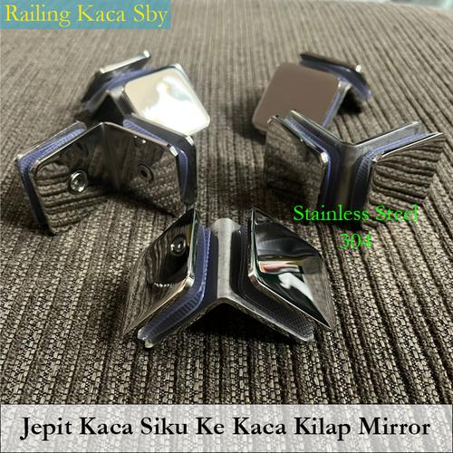 Promo JEPIT KACA KE KACA SHOWER MODEL SIKU SILVER KILAP MIRROR SUS 304 ...