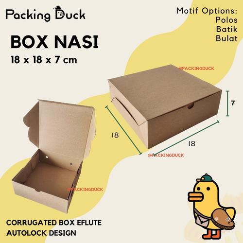 Jual BOX NASI 18x18x7 / DUS CATERING / KOTAK TAKEAWAY / BOX NASI KOTAK ...