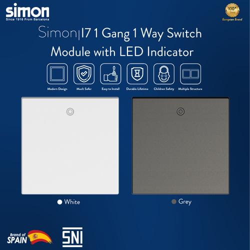 Jual Simon Saklar 1 Gang 1 Way Switch Module with LED - Jakarta Barat ...