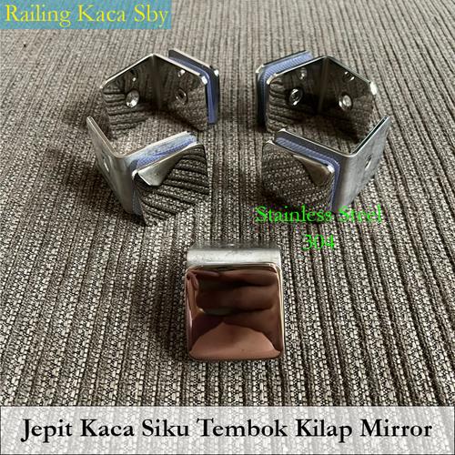 Promo JEPIT KACA KE TEMBOK SHOWER MODEL SIKU KILAP MIRROR SUS 304 ...