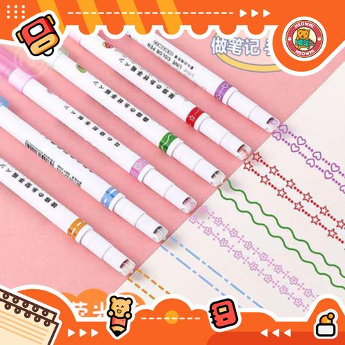 Promo Linear Color Pen Pulpen Roll Garis Motif Highlighter Marker ...