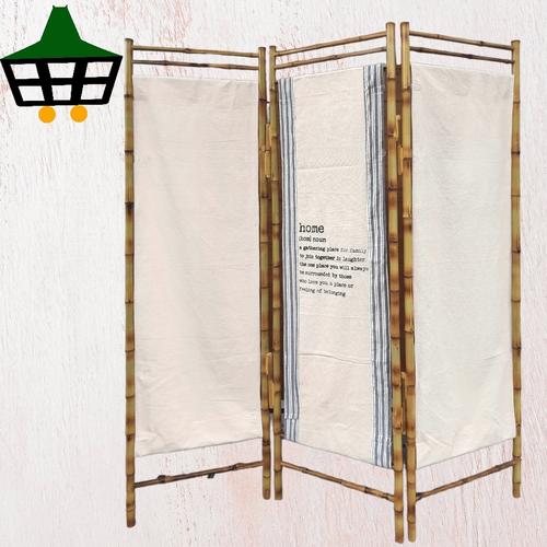 Jual Partisi Ruangan/Penyekat Ruangan Minimalis Bambu Kombinasi Kain ...